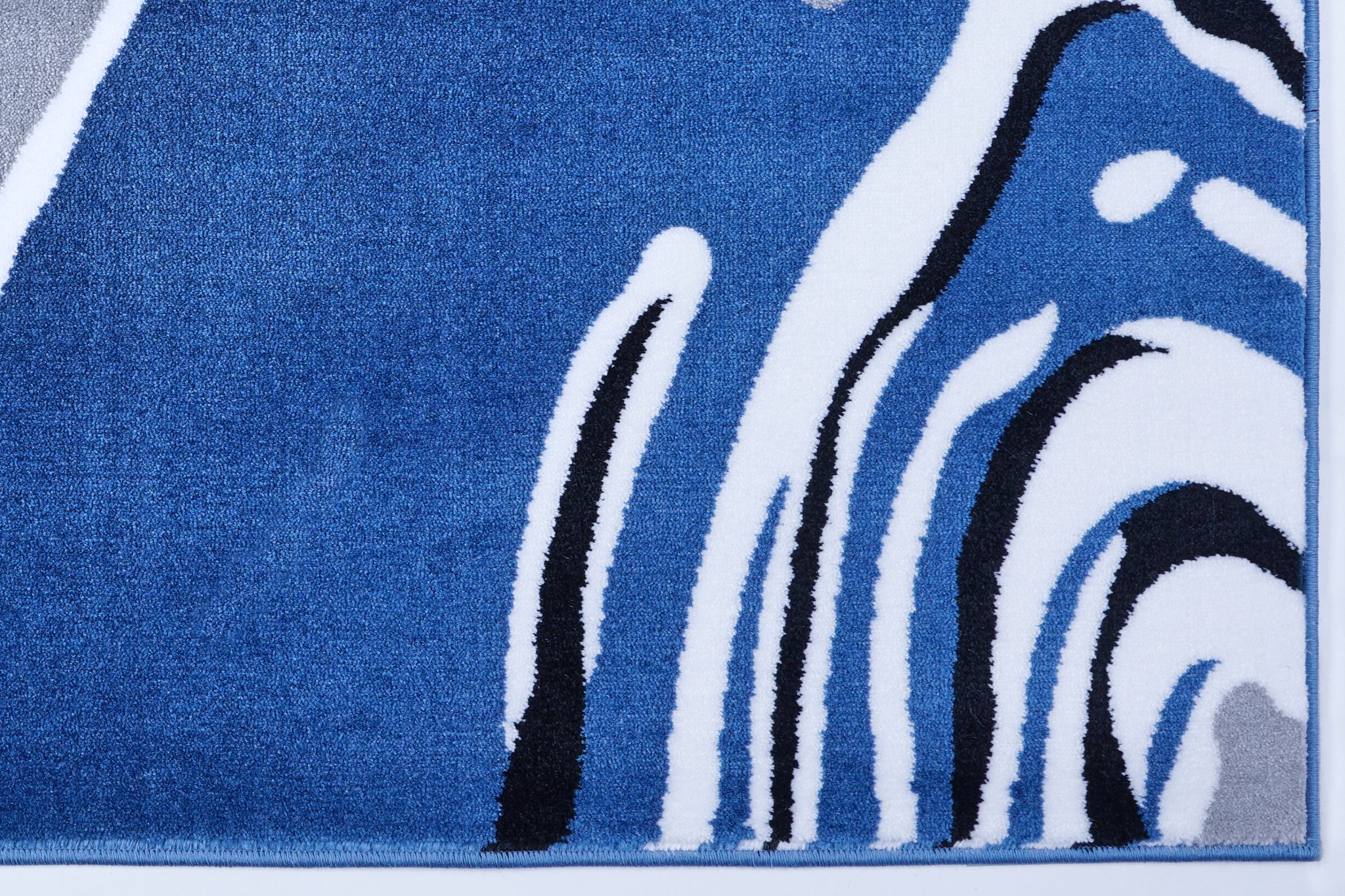 Ladole Rugs Calvin Blue Gray Abstract Polypropylene Area Rug