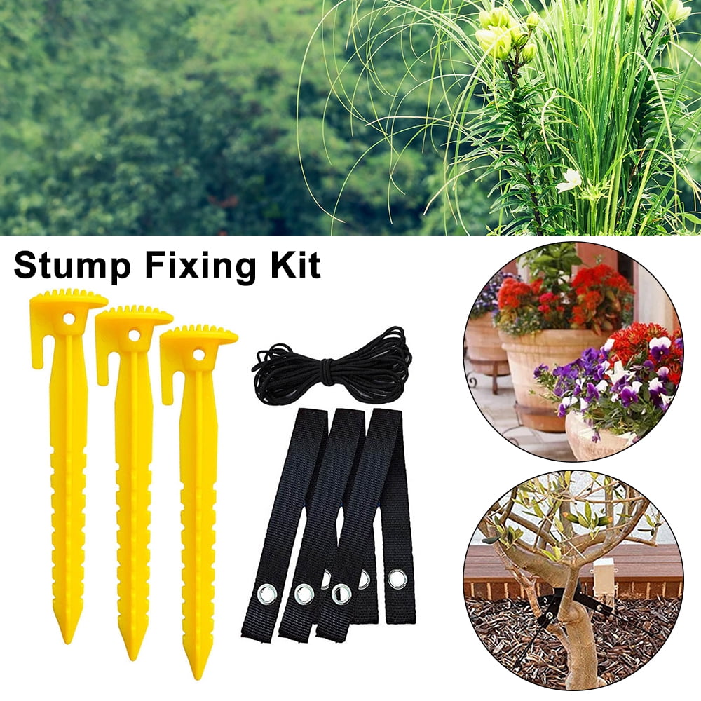 NKTIER Garden Tree Staking Kit,3 Tree Stakes + 3 Tree Straps + 1 4m ...