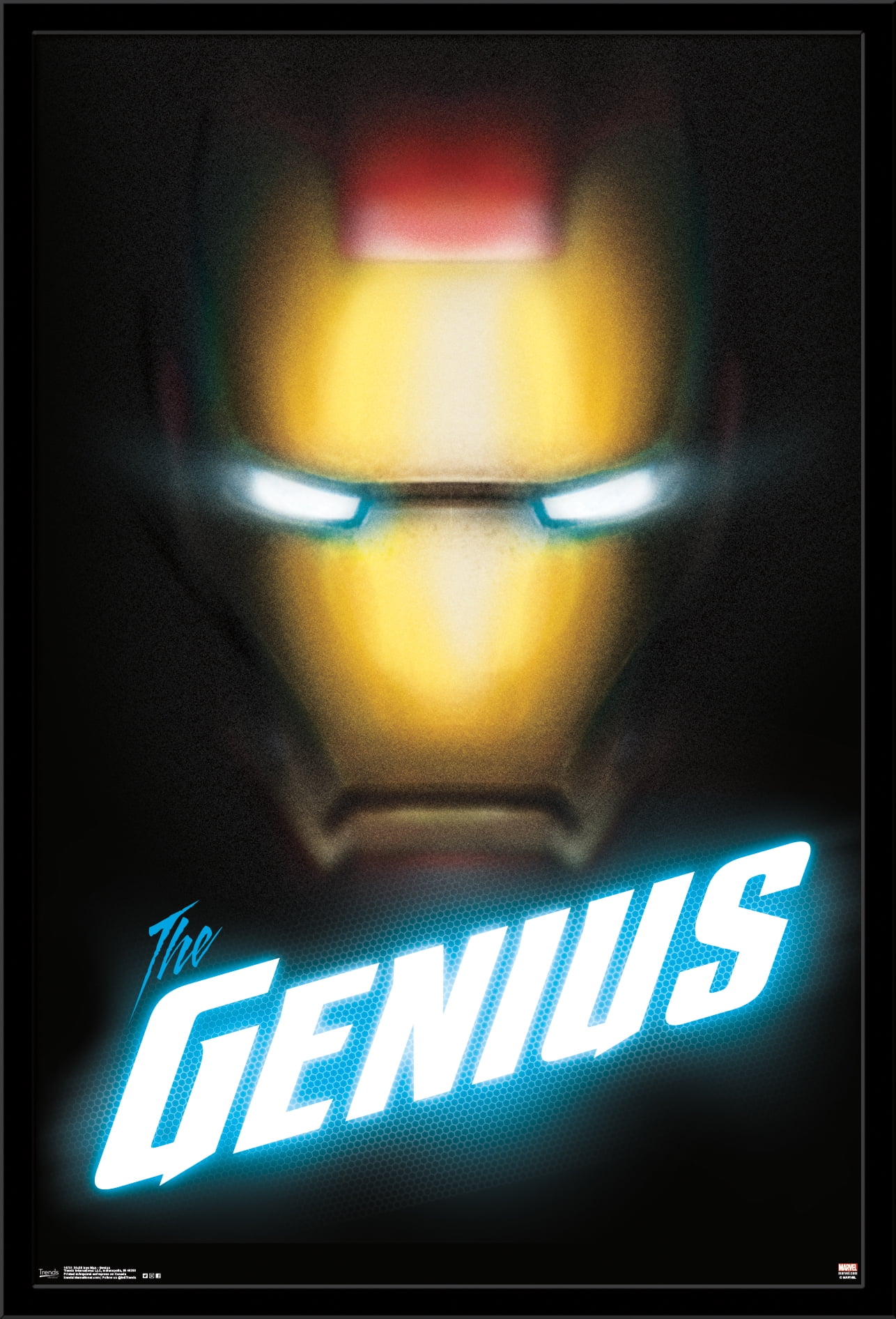 24X36 Marvel Comics - Iron Man - Genius Wall Poster, 24" x 36", Framed ...