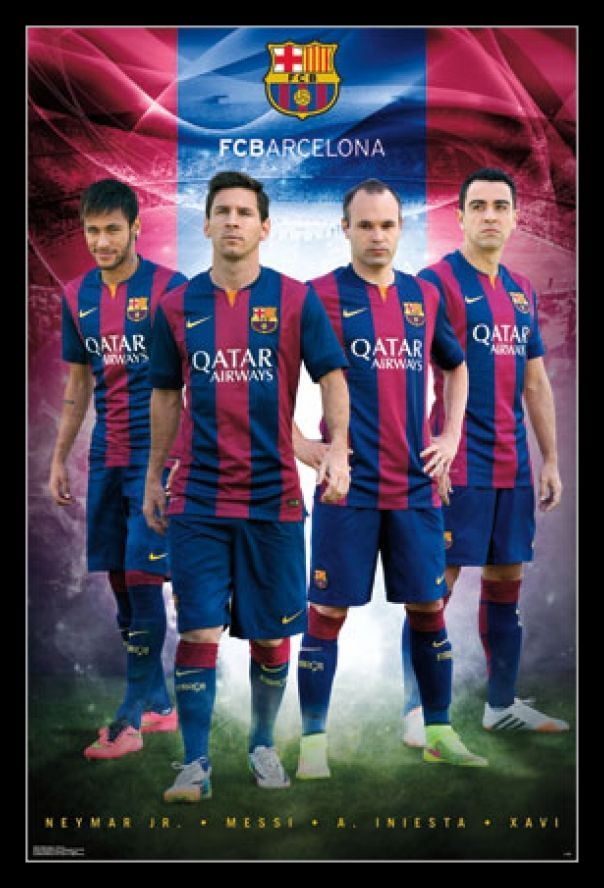 FC Barcelona - Team 2014 Laminated & Framed Poster Print (24 x 36 ...