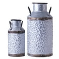 Rustic Farmhouse Style Galvanized Metal Milk Can Decoration – Multi ...