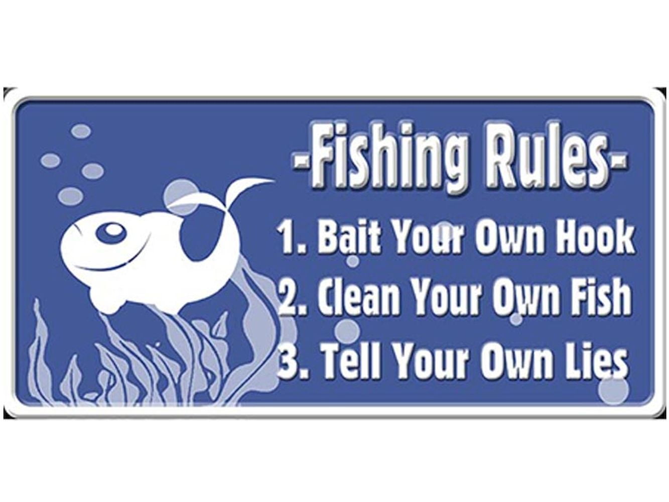 "Fishing Rules" Metal Sign - Walmart.com