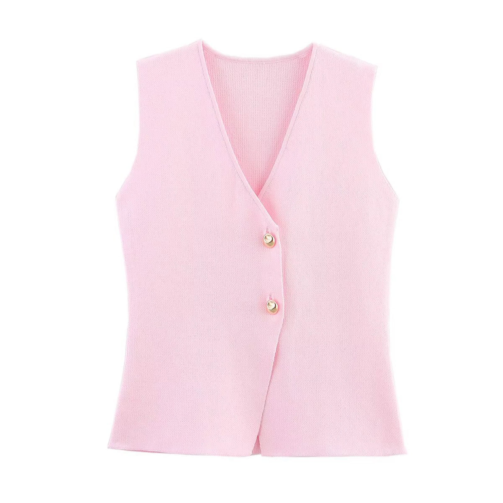 Click here for Lmnyox Womens Casual Vest Solid Button Down V Neck... prices