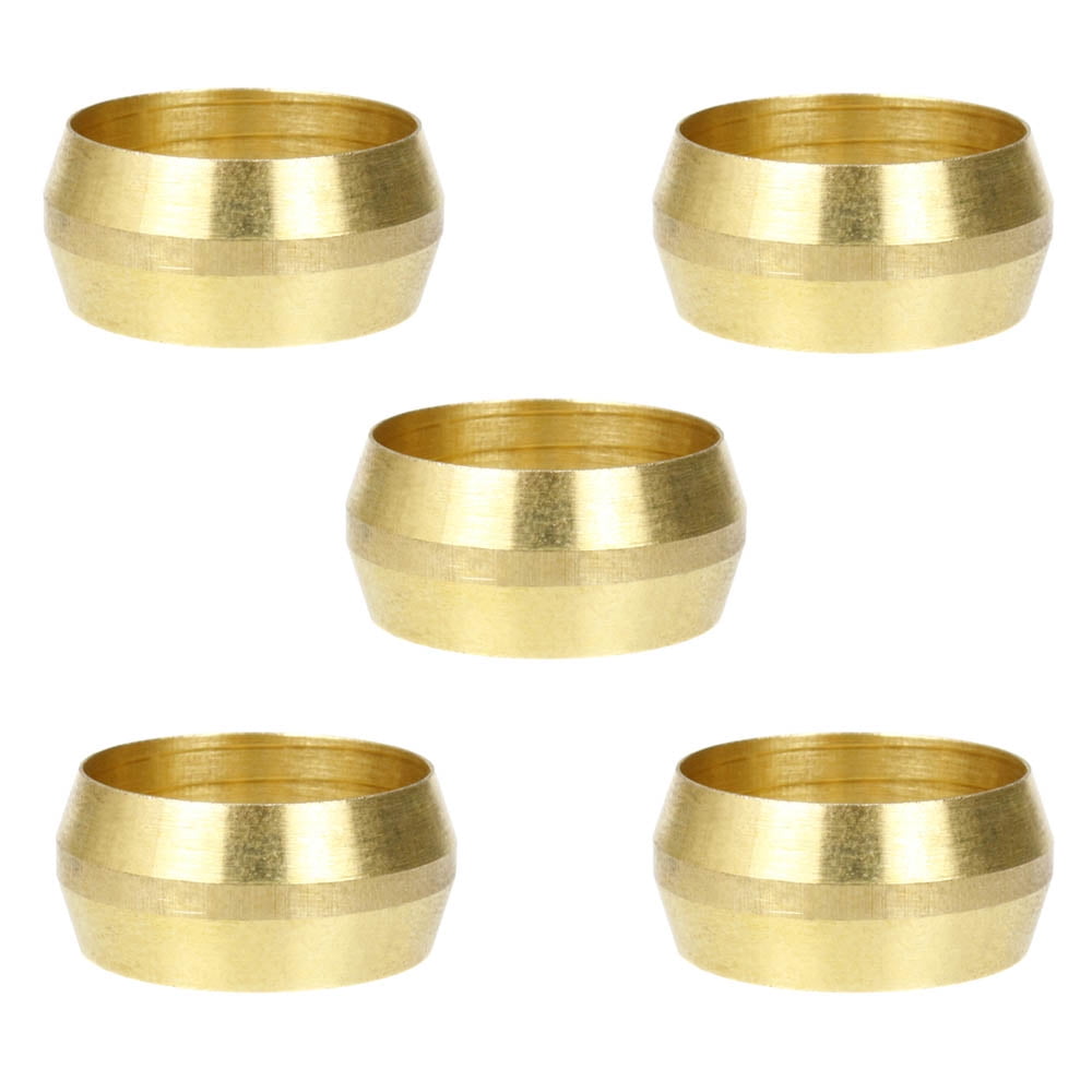 5 Pack 3/4" Compression Sleeve Solid Brass Ferrule for 3/4" Compression ...