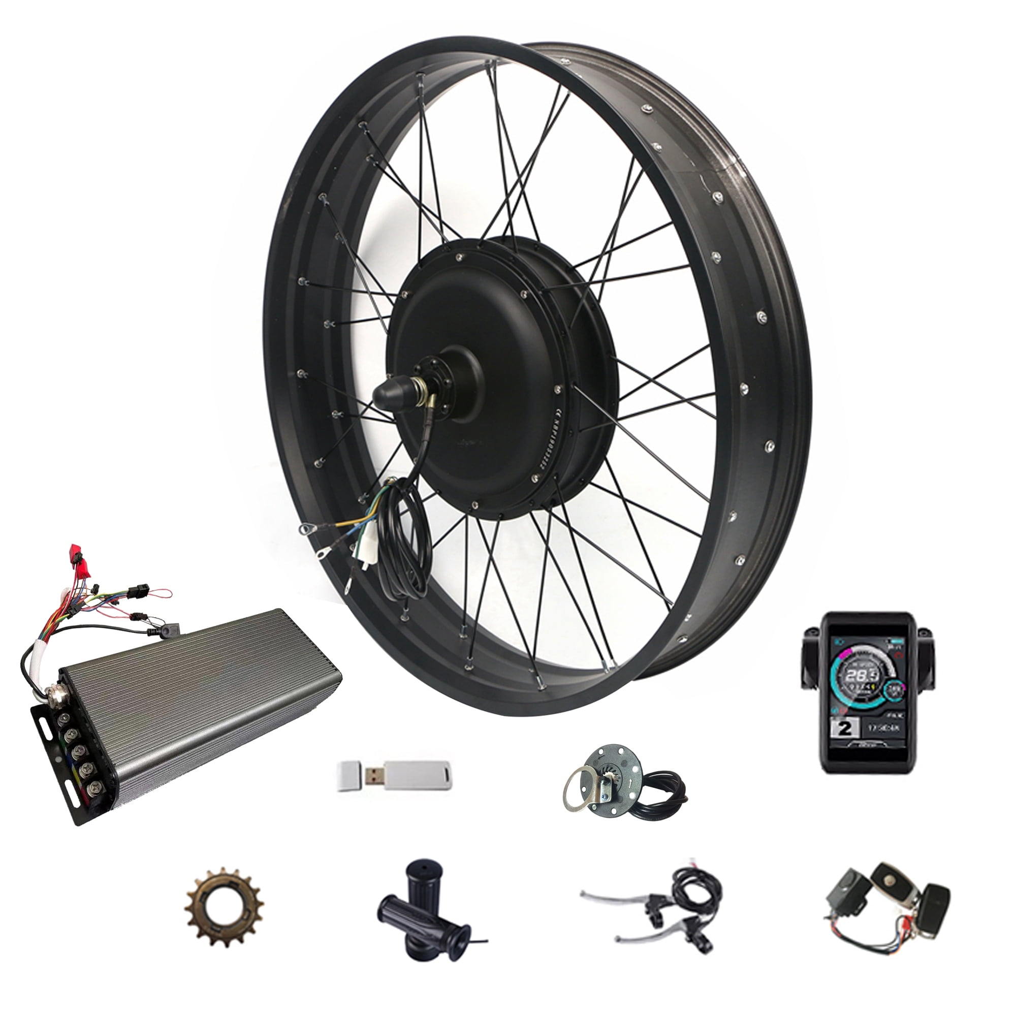 170mm 20inch*4.0 5000W Fat Tire Ebike Kit Electric Bicycle Motor Kit ...