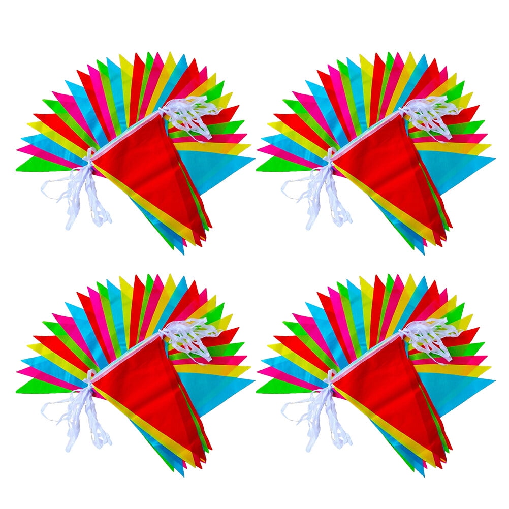 4 Packs 40M Colorful Pennant String Flag Decoration Hanging Pennant ...