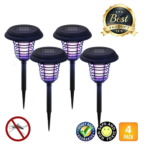 LIGHTSMAX Solar Powered Light, Mosquito and Insect Bug Zapper-LED/UV ...