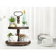 DEFNES 2 Tiered Tray Stand, Farmhouse Tiered Tray Stand with Metal ...