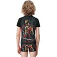 Deadpool & Wolverine Boys 2-Piece Swimsuit Set, Short Sleeve Rash Guard ...