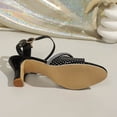 Black Sparkling Heel Peep Toe Plus Size Comfortable High Heels Shoes ...