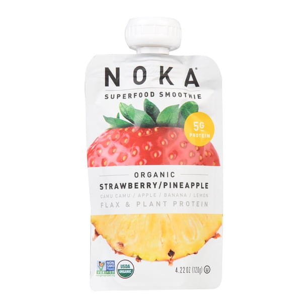 NOKA Superfood Smoothie Organic Strawberry/Pineapple, 4.22 oz - Walmart.com