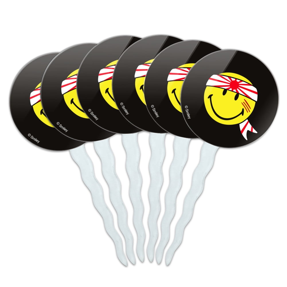 Smiley Smile Karate Martial Arts Happy Yellow Face Cupcake Picks ...