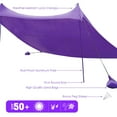 Costway Portable Sun Shade Shelter Family Beach Tent Canopy w/4 Poles ...