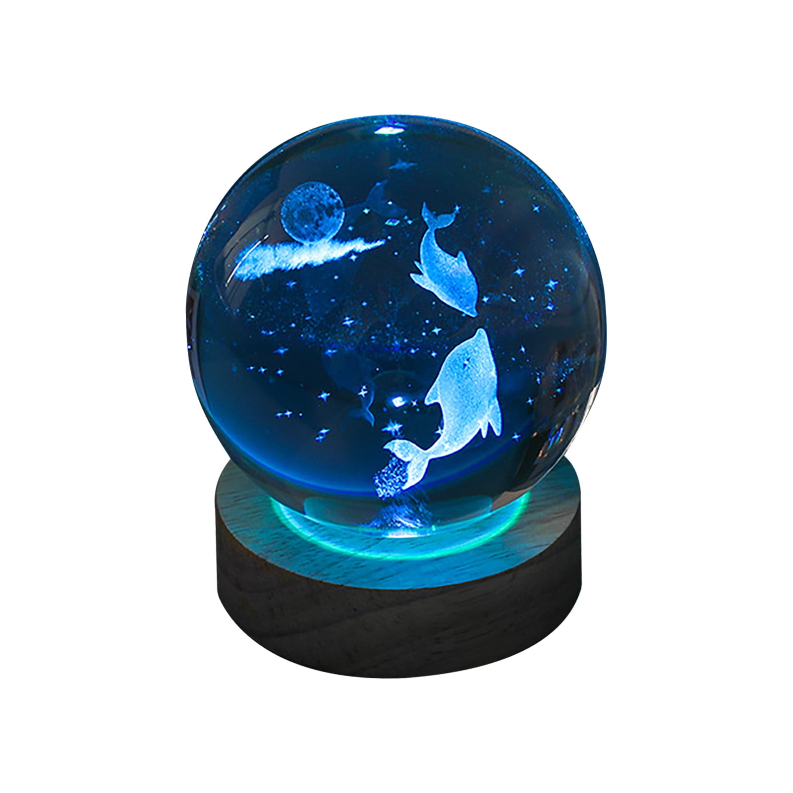 3D Glowing Planetary Galaxy Astronaut Crystal Ball Night Lights, LED ...