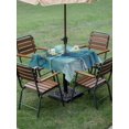 54x54 Square Tablecloth, Turquoise Marble Outdoor Tablecloth with ...