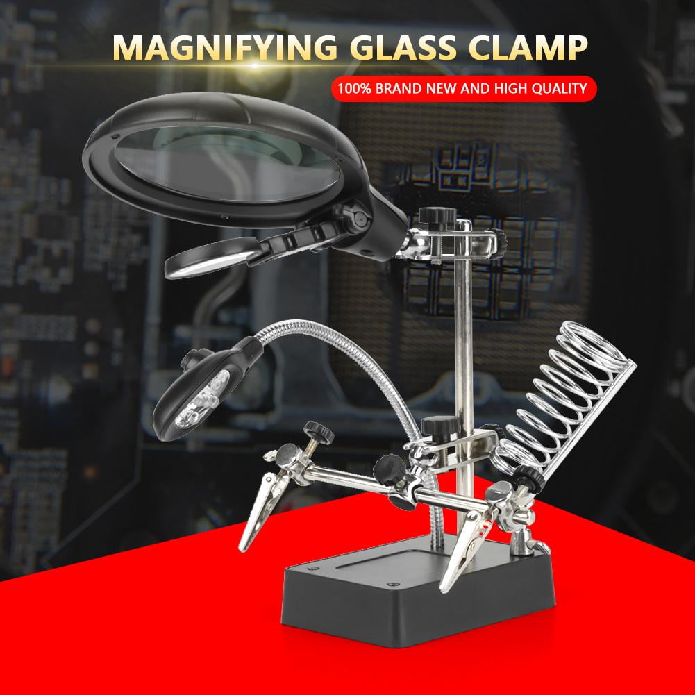 Haofy Magnifying Clamp Stand Helping Hand Magnifier,Helping Hand 2.5X/7 ...