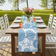 Blue Coastal Burlap Cotton Table Runner 14x72 Inches Long, Beach ...