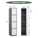 MIIIKO Metal Locker for Gym, School, Office, 71" Metal Storage Locker ...