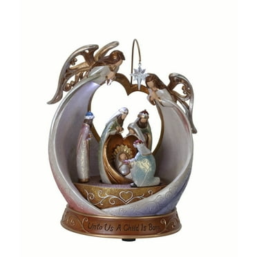 Icy Giftware Angel Rotating Nativity Tree Christmas Decoration - 9 ...