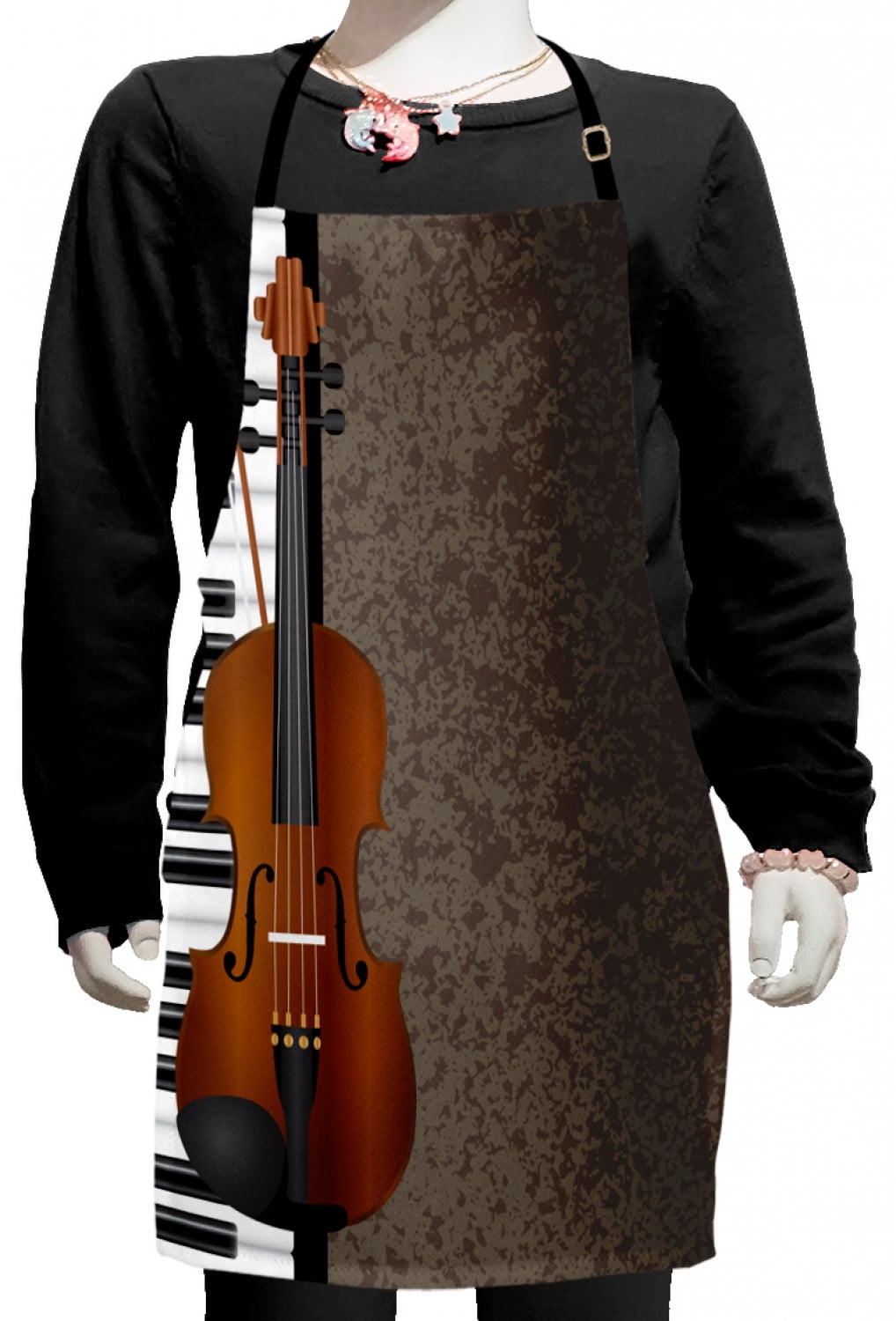 Music Kids Apron, Digitally Illustrated Piano and Violin Instruments ...