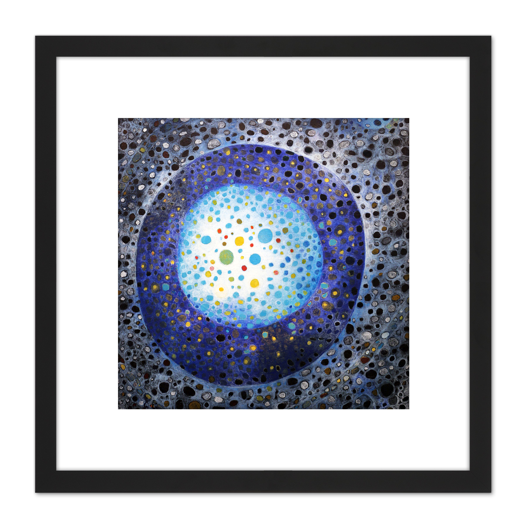 Ei-Kyu Dawn Spheres Planet Abstract Painting 8X8 Inch Square Wooden ...