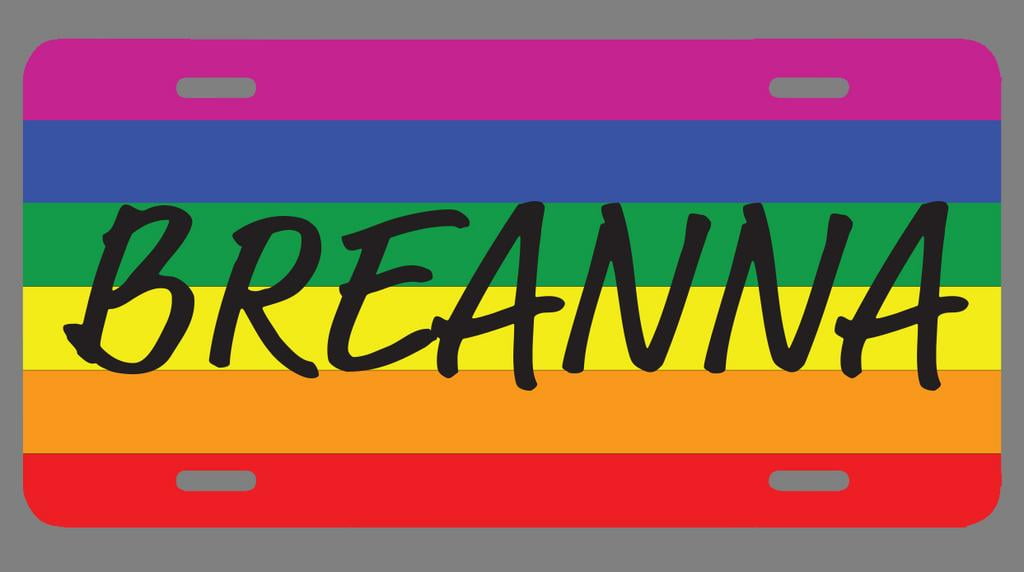 Breanna Name Pride Flag Style License Plate Tag Vanity Novelty Metal ...