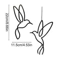 Set of 2 Metal Hummingbird Wall Art, Black Line Hanging Decor for Home ...