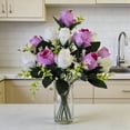 Artificial Rose Bud Bouquets, Fake Mixed Color Rose Flower Bushes, Faux ...