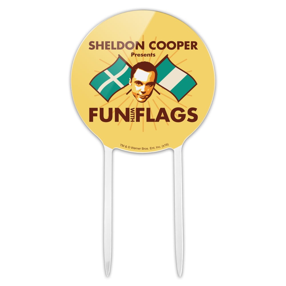 Acrylic Big Bang Theory Sheldon Cooper Fun with Flags Cake Topper Party ...