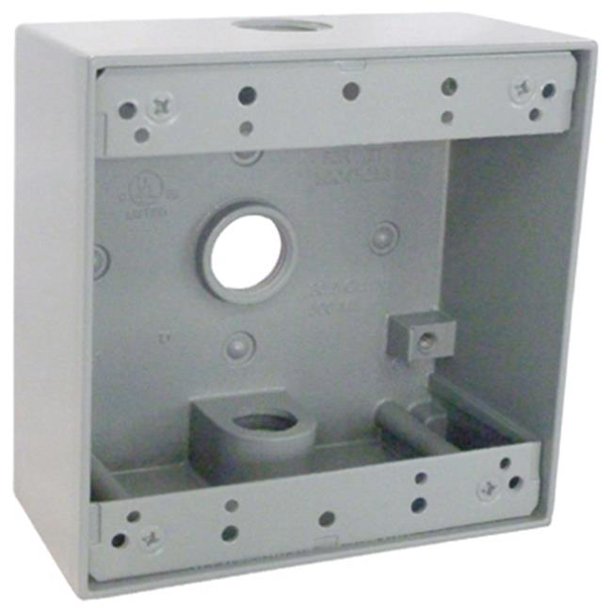 TGB50-3 2 Gang Outlet Box With Three 0.5 in. Holes, Gray - Walmart.com ...