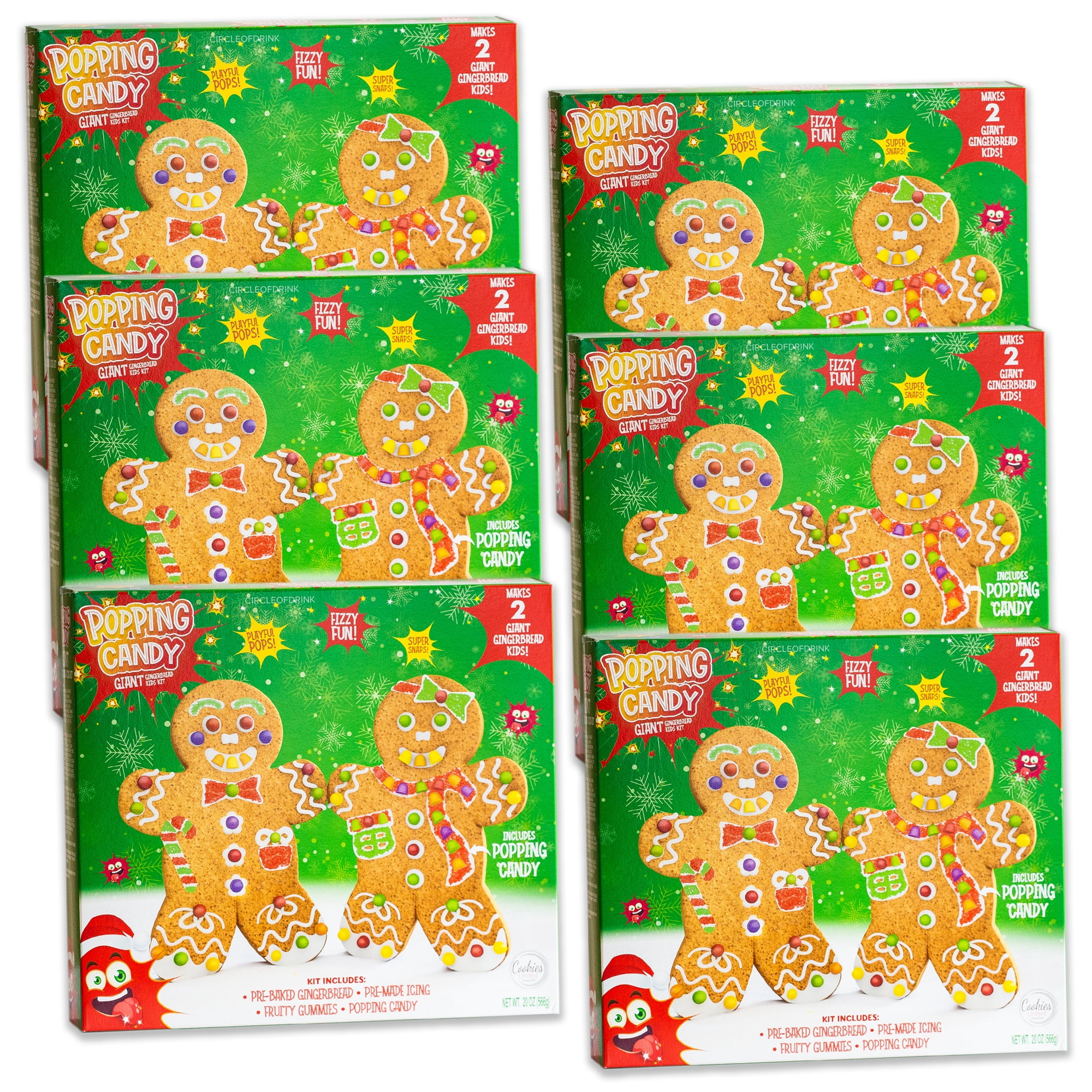 Popping Candy Giant Gingerbread Kids Kit - Holiday Christmas Cookies ...