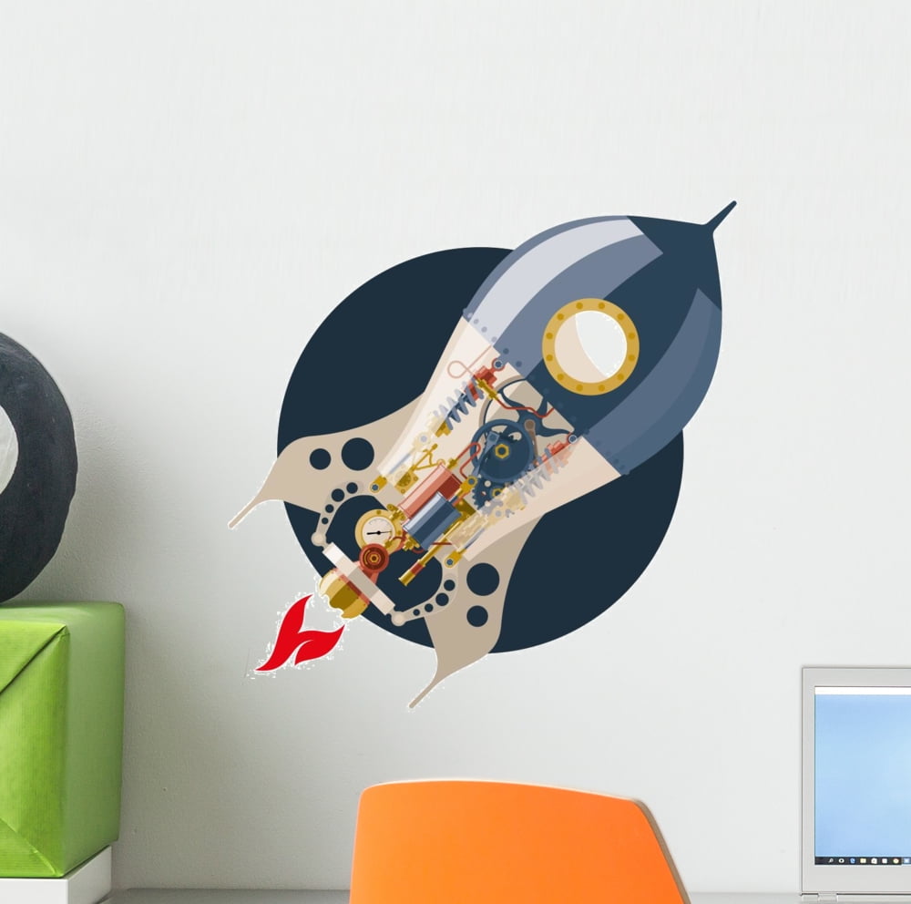 Start up Rocket Steampunk Wall Decal Wallmonkeys Peel and Stick Decals ...