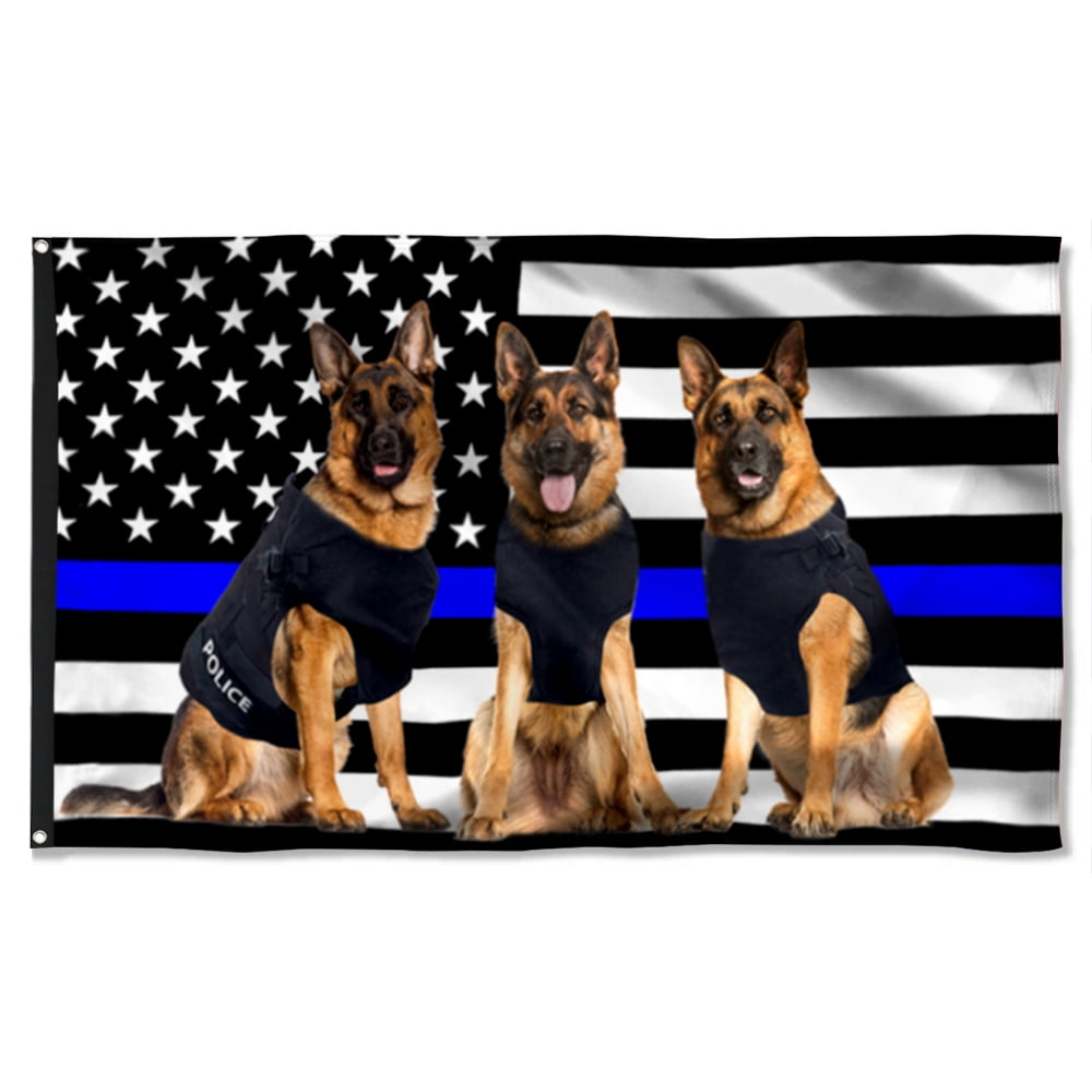 Cayyon Police Dog Flag German Shepherd K9 Police Grommet Flag 3x5Feet ...