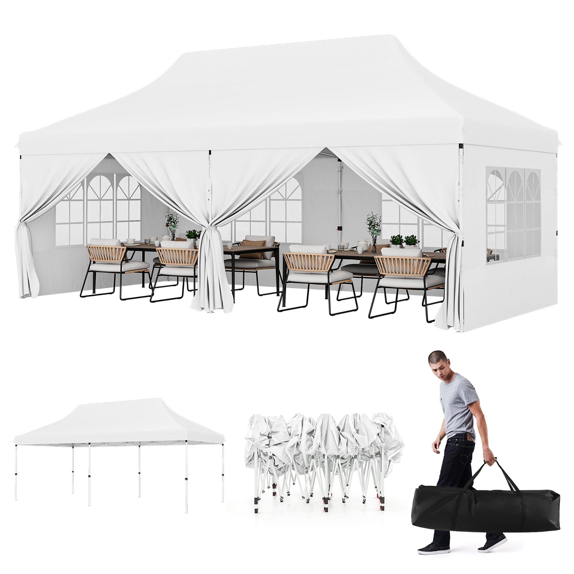 Click here for Gymax 10 X 20 Ft Canopy W/ 6 Detachable Sidewalls... prices
