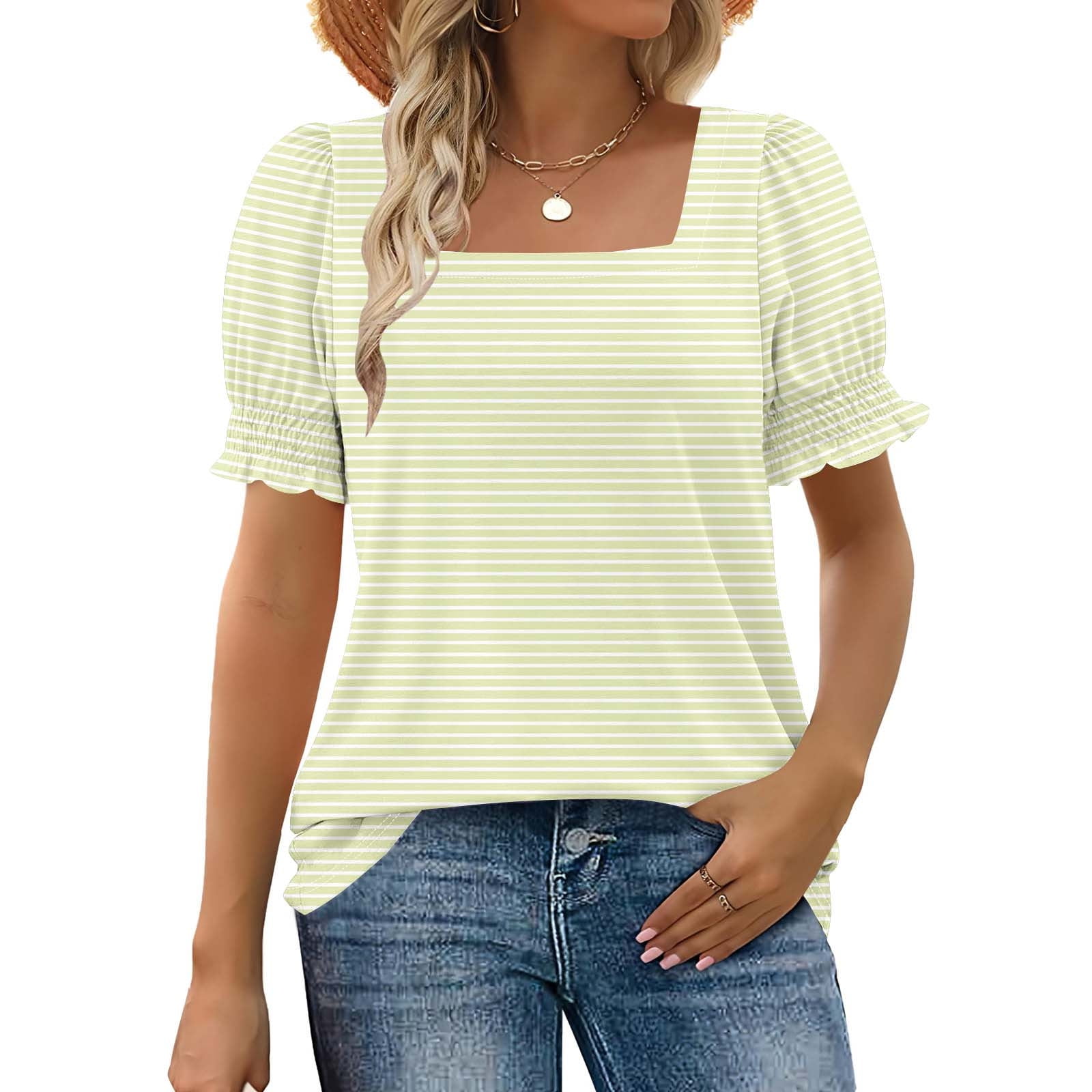 Click here for Ovbmpzd Yellow Tops For Women Trendy Dressy Short... prices