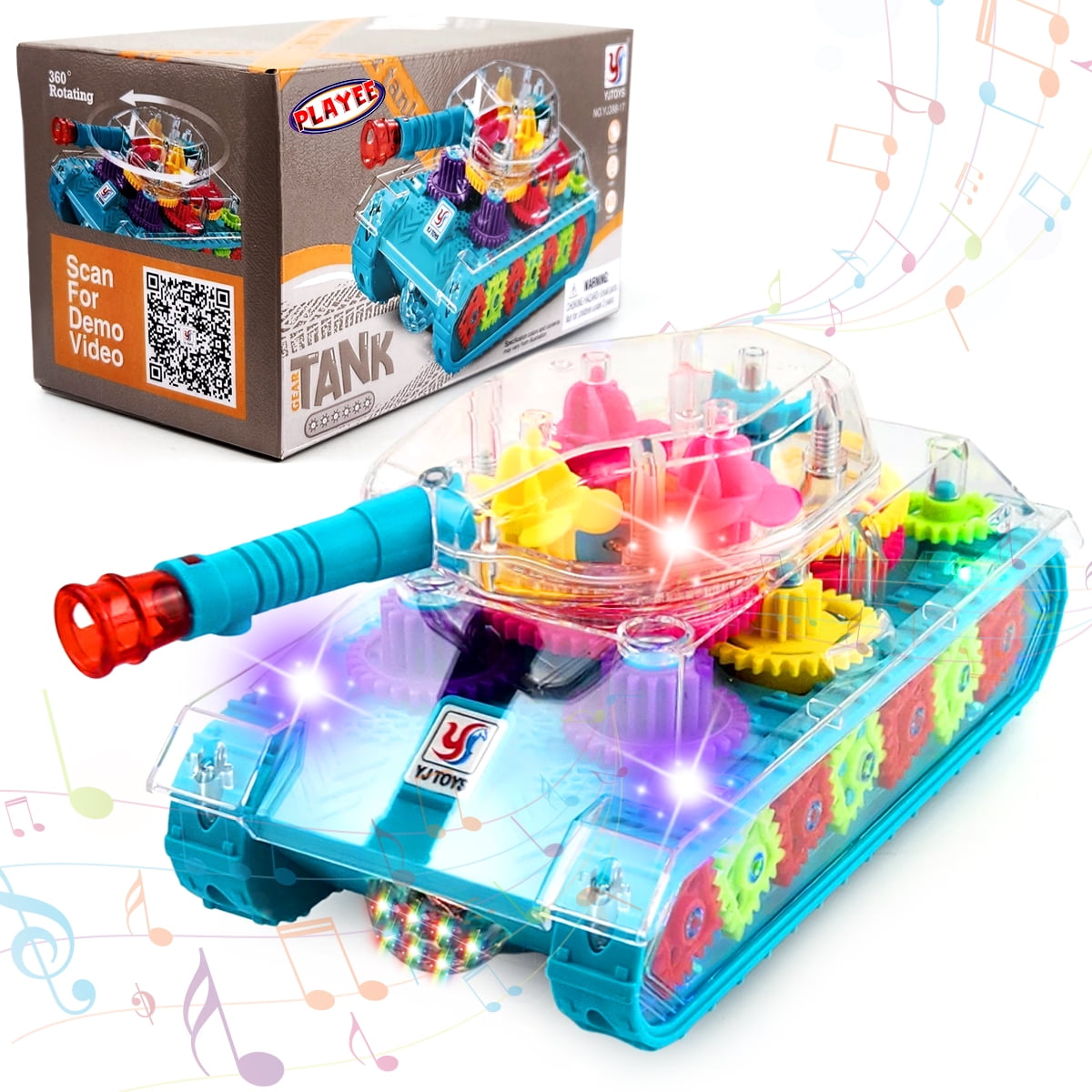 Light Up Transparent Toy Tank – Baby Toys With Music and Lights – 8 ...