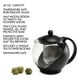 Primula Half Moon Glass Teapot, Tea, and Infuser, 40 fl oz., Black ...