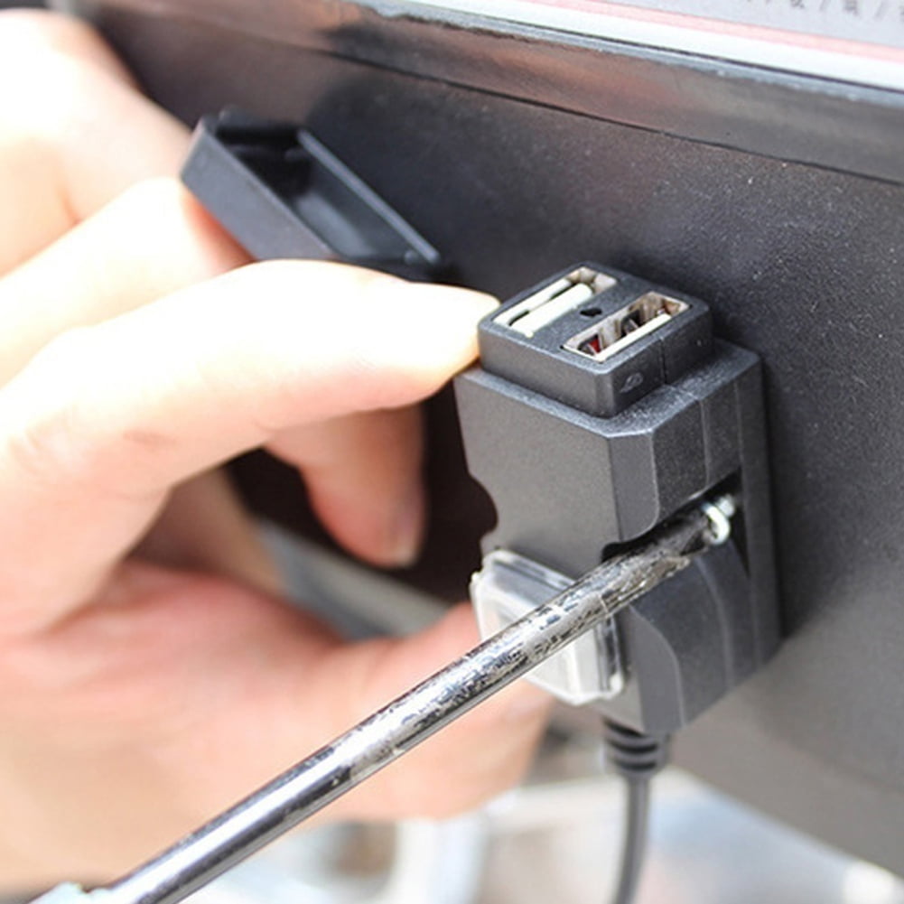 Washranp Dual USB Ports Motorcycle Handlebar Rearview Waterproof Mirror ...