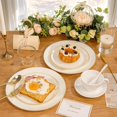 100PCS Ivory Plastic Plates - Heavy Duty Disposable Cream Dinner and ...