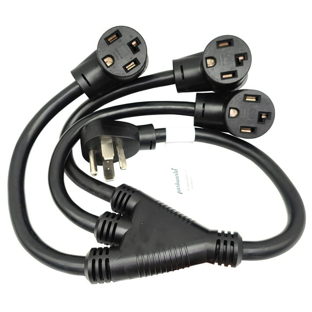 Parkworld 62602 NEMA 14-30 Splitter, Dryer 14-30P Male Plug to (3) 14 ...