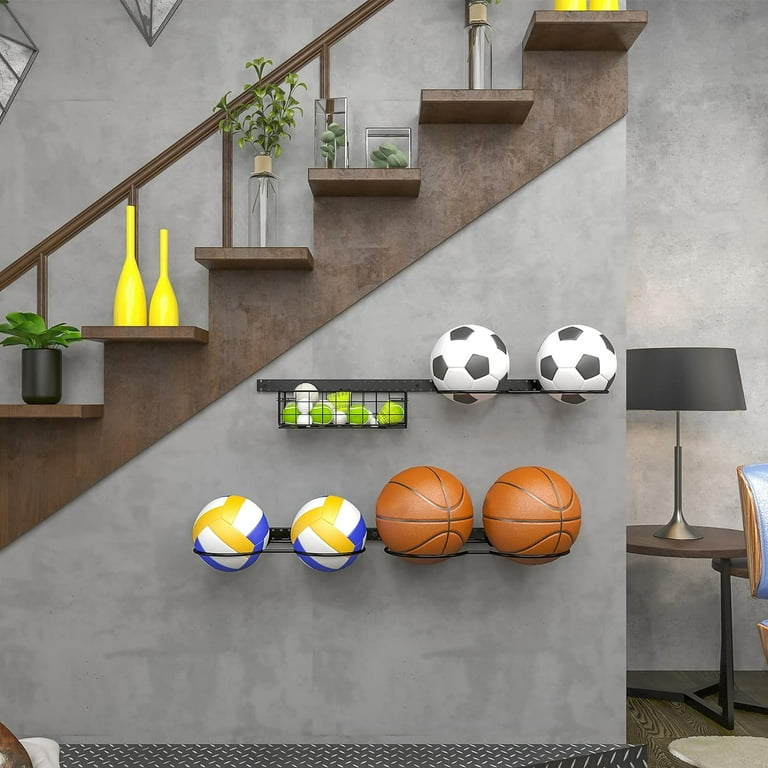 Wall Mounted Ball Storage Wall Mount For Basketball, Soccer, Football ...