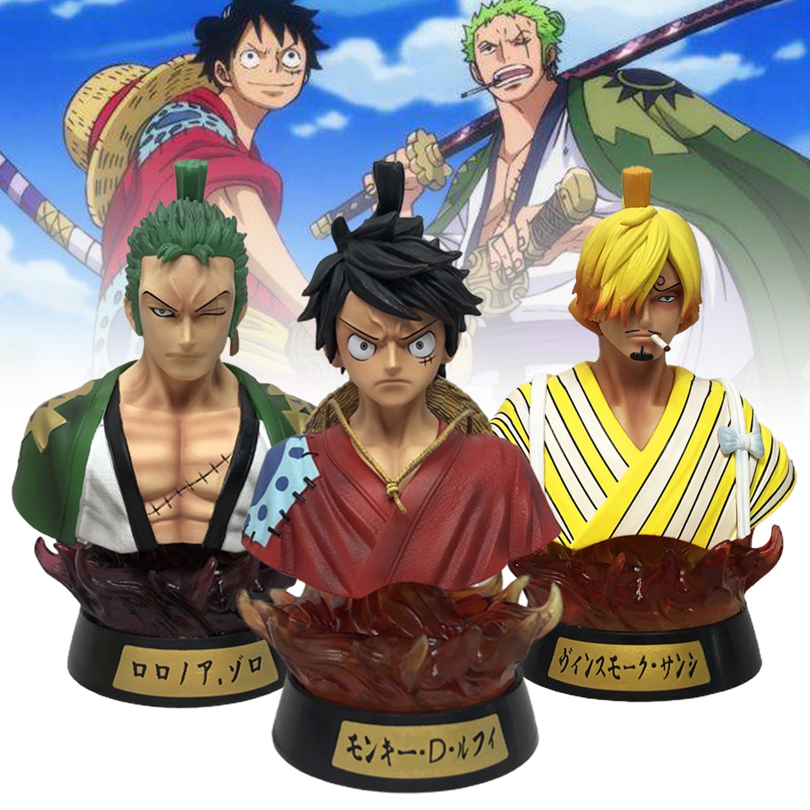 Buy Wanwan Luffy Figure Anime One Piece Action Luminescent PVC Roronoa ...