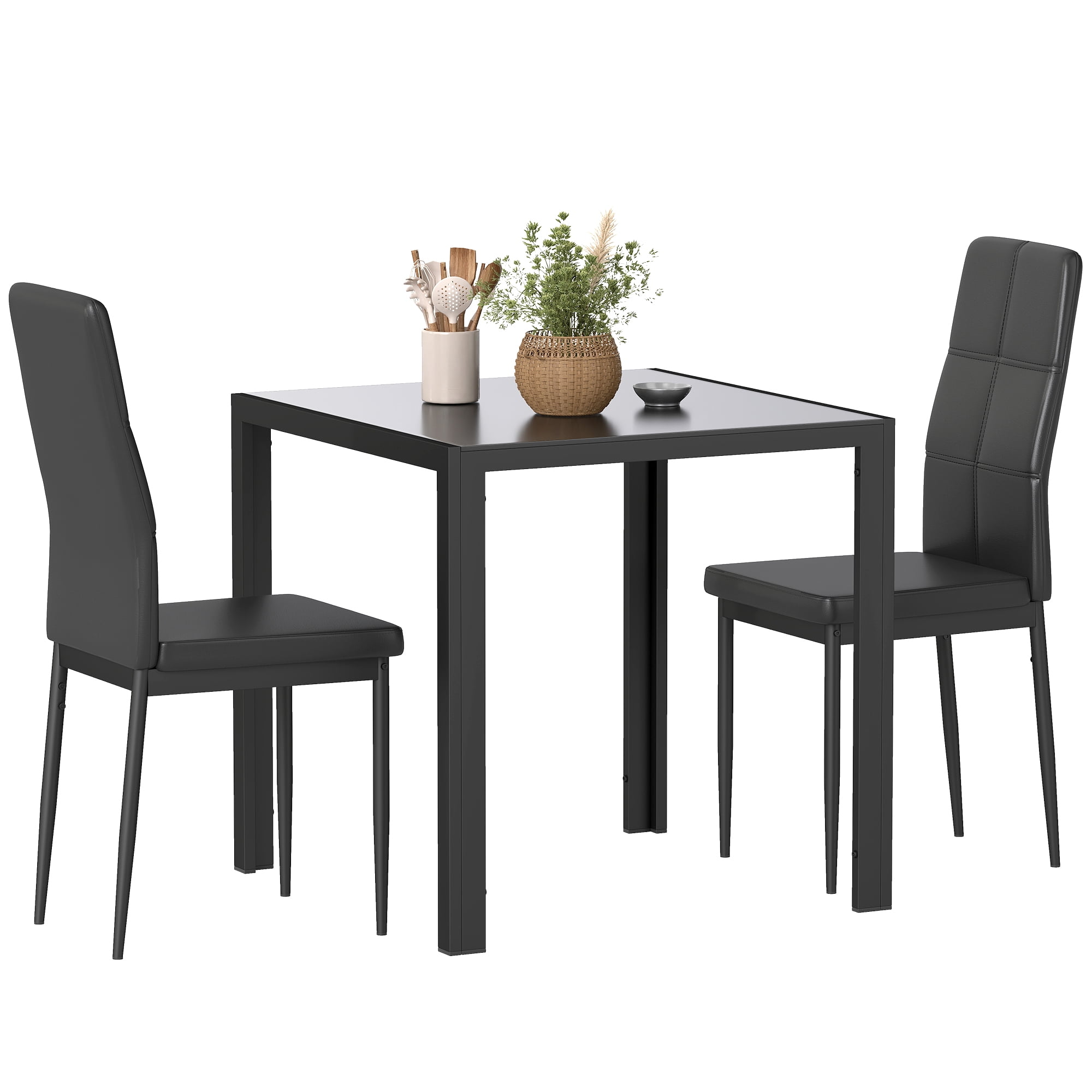 Click here for Homcom Rectangular Glass Kitchen Table With Chairs... prices