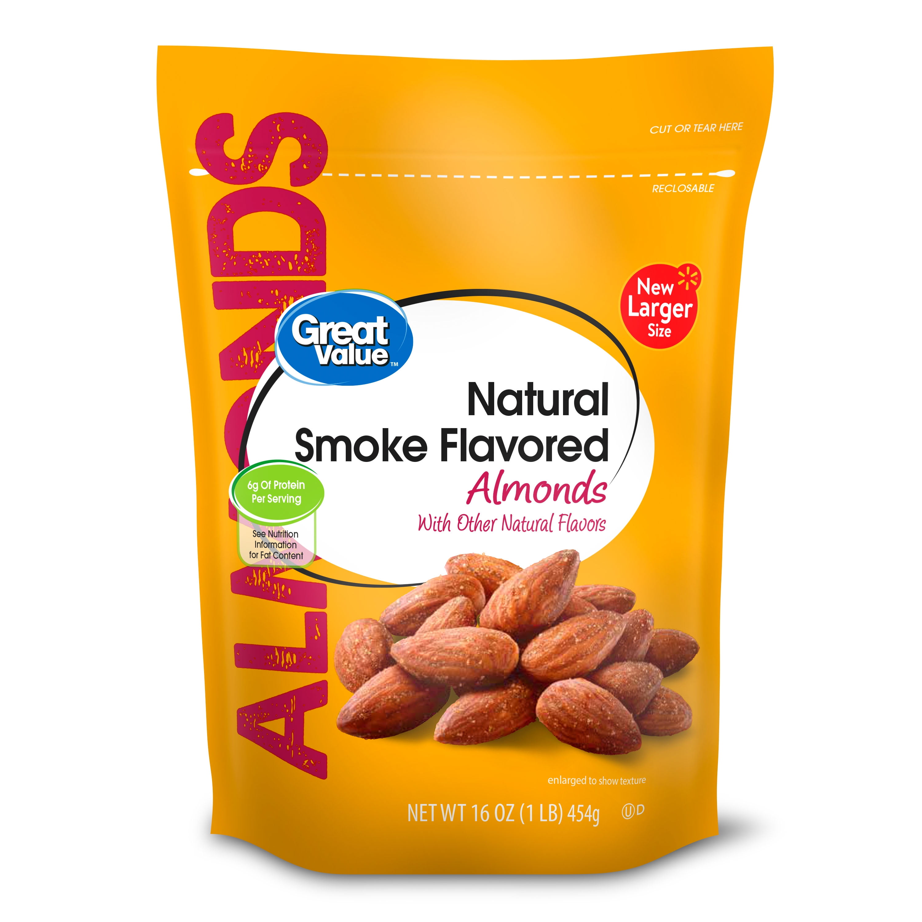 Great Value Smoked Flavored Whole Almonds, 16 oz - Walmart.com ...