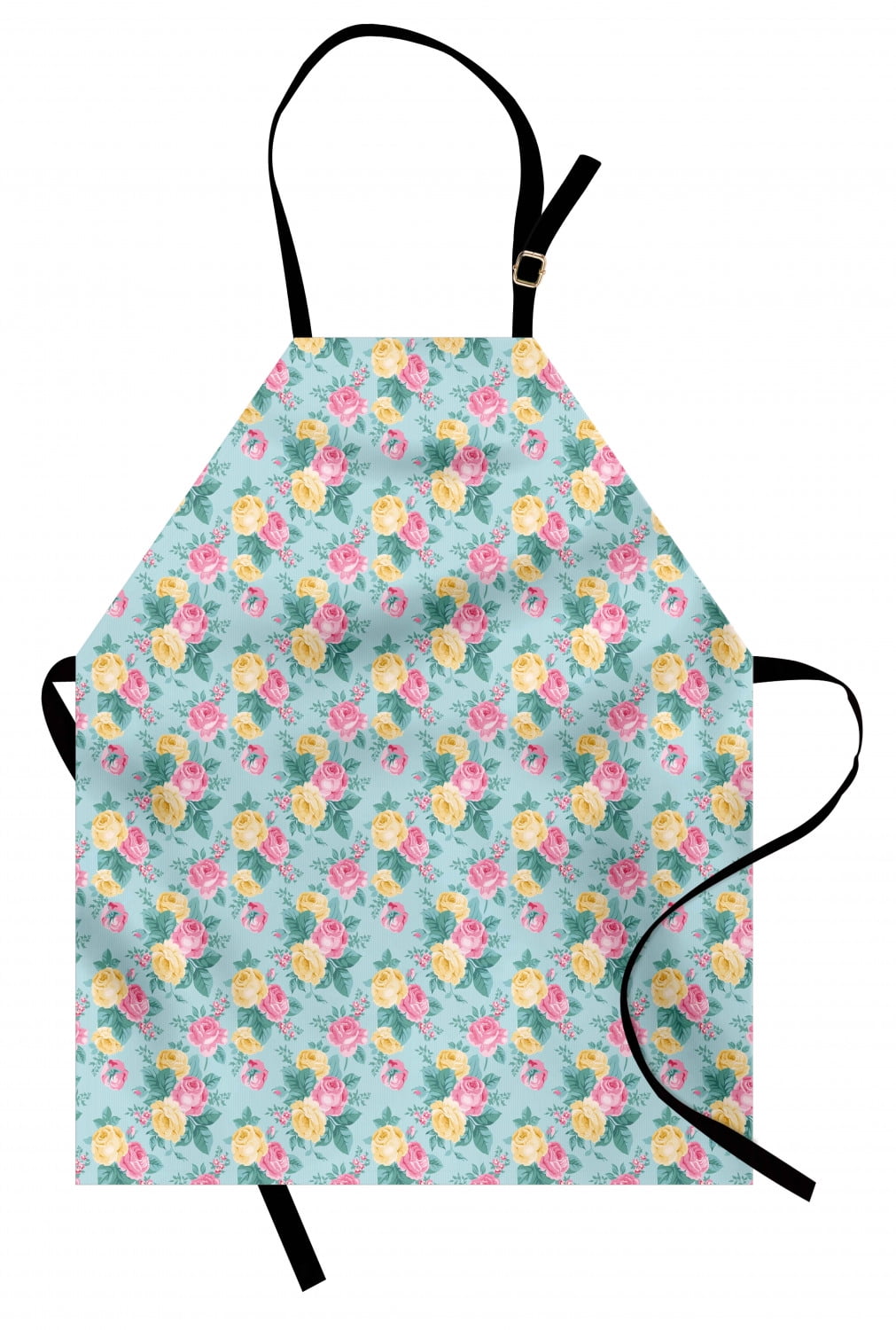 Shabby Chic Apron Colorful Roses Vegetation in the Summer with Leaves ...