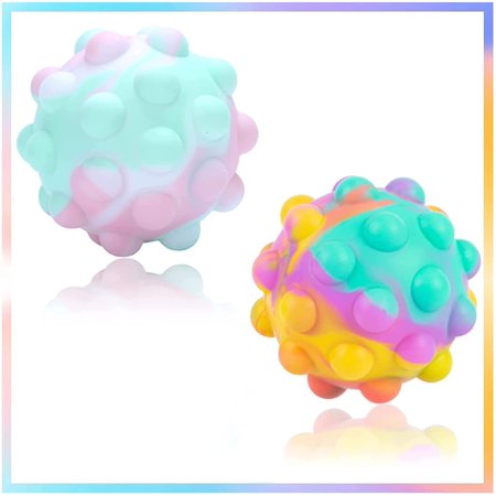 2 Pack Popit Ball 3D Fidget Ball Push Bubble 3D Squeeze Ball Fidget ...