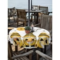 Bees Dwarfs Round Outdoor Tablecloth with Umbrella Hole Yellow ...