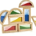 Guidecraft Guidecraft Rainbow Blocks Sand: Wooden Sensory Building Toy, Skills Building Stacking ...