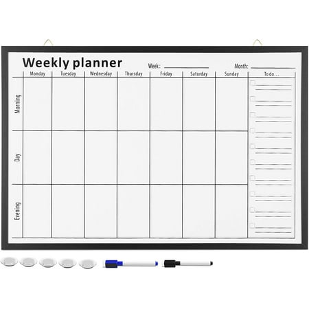Sinda Weekly Planner White Board - 24" x 36" Magnetic Dry Erase ...