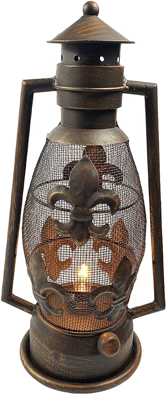 Urbalabs 16" Metal Rustic Vintage Western Fleur De Lis Decorative ...